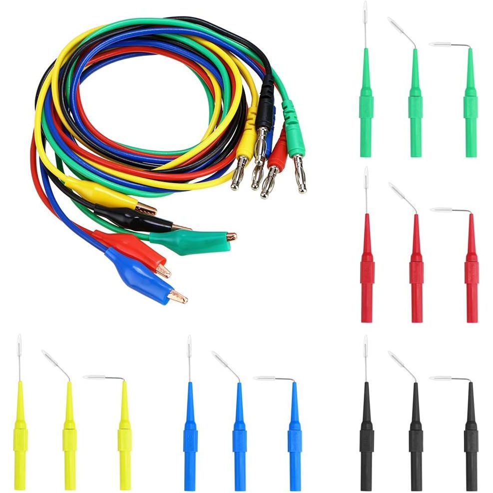 5 Color Identified Automotive Back Probe Lead Set - 15 Pcs 3 Configura ...