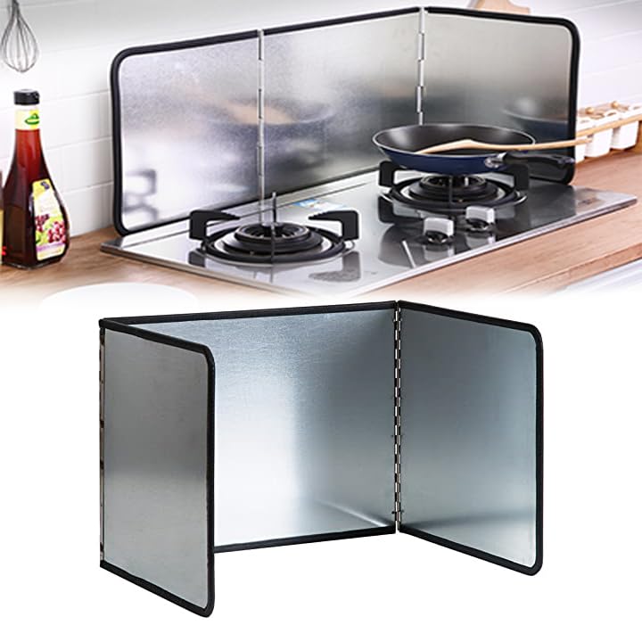 3 Sided Splatter Guard, Foldable Stainless Steel Oil Splatter Screens ...