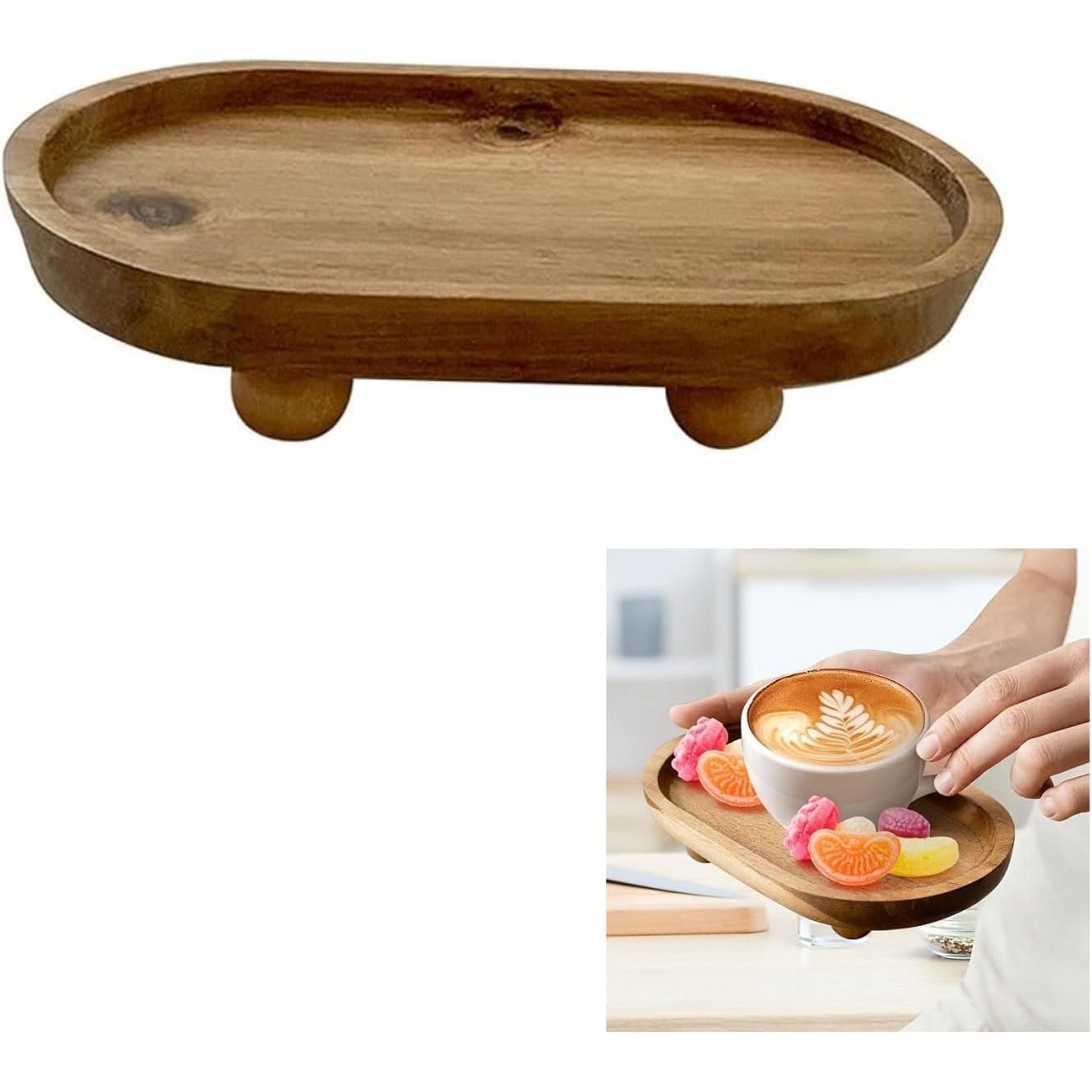 Mini Wooden Riser for Display, Wood Pedestal Stand for Farmhouse Table ...