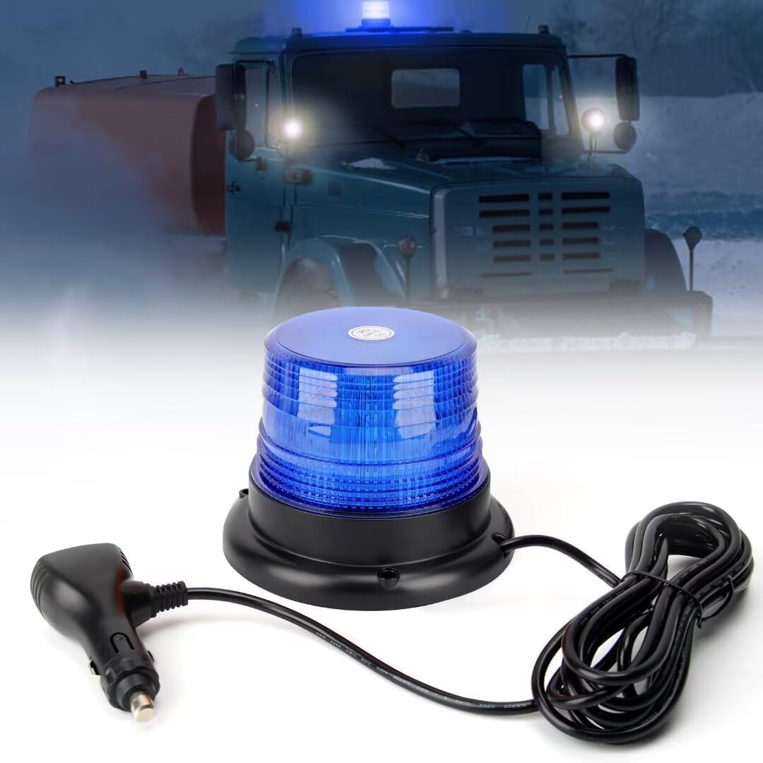 OPP ULITE Blue Led Strobe Light Magnetic Base 30W 7 Flashing Mode DC 1 ...