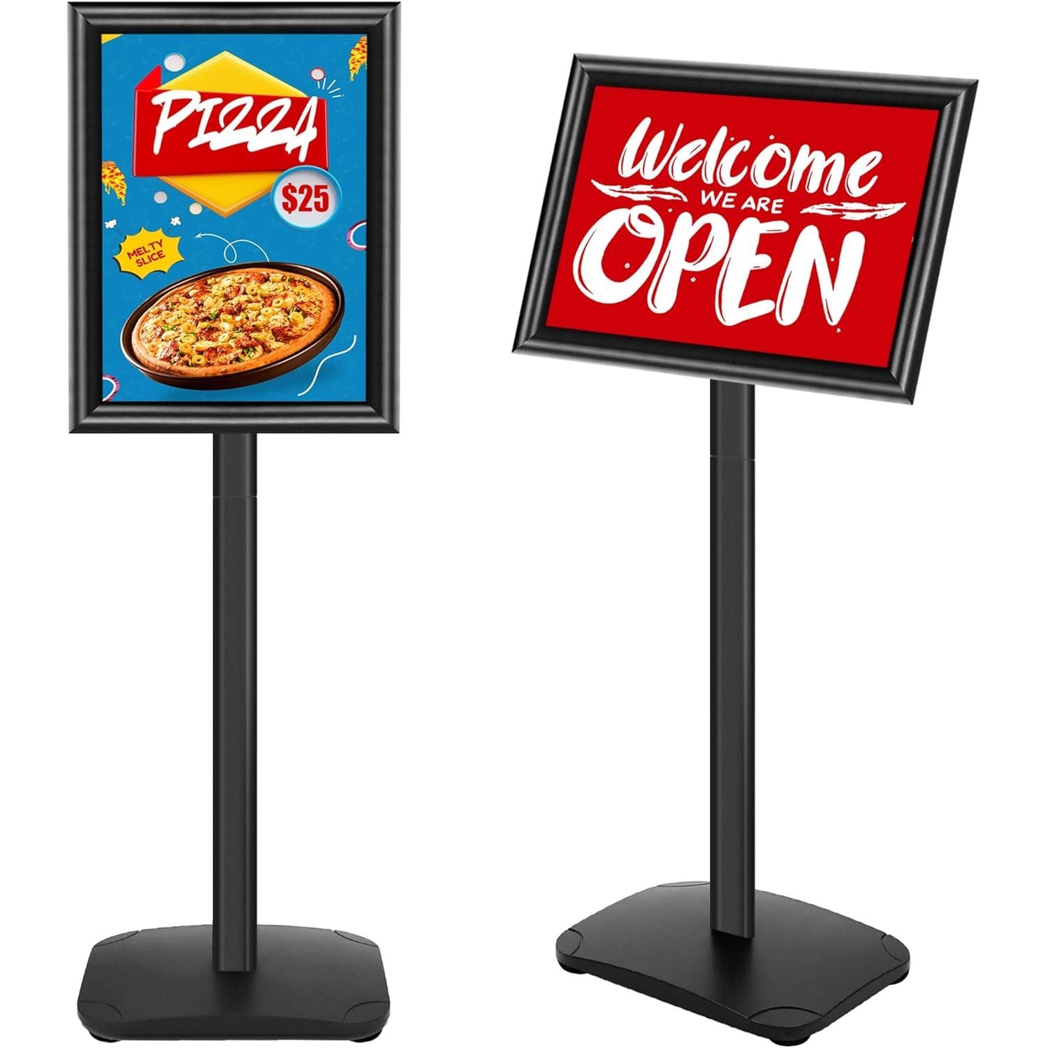 Pedestal Sign Stand for Display, 8.5 x 11 inches Adjustable Floor Stan ...