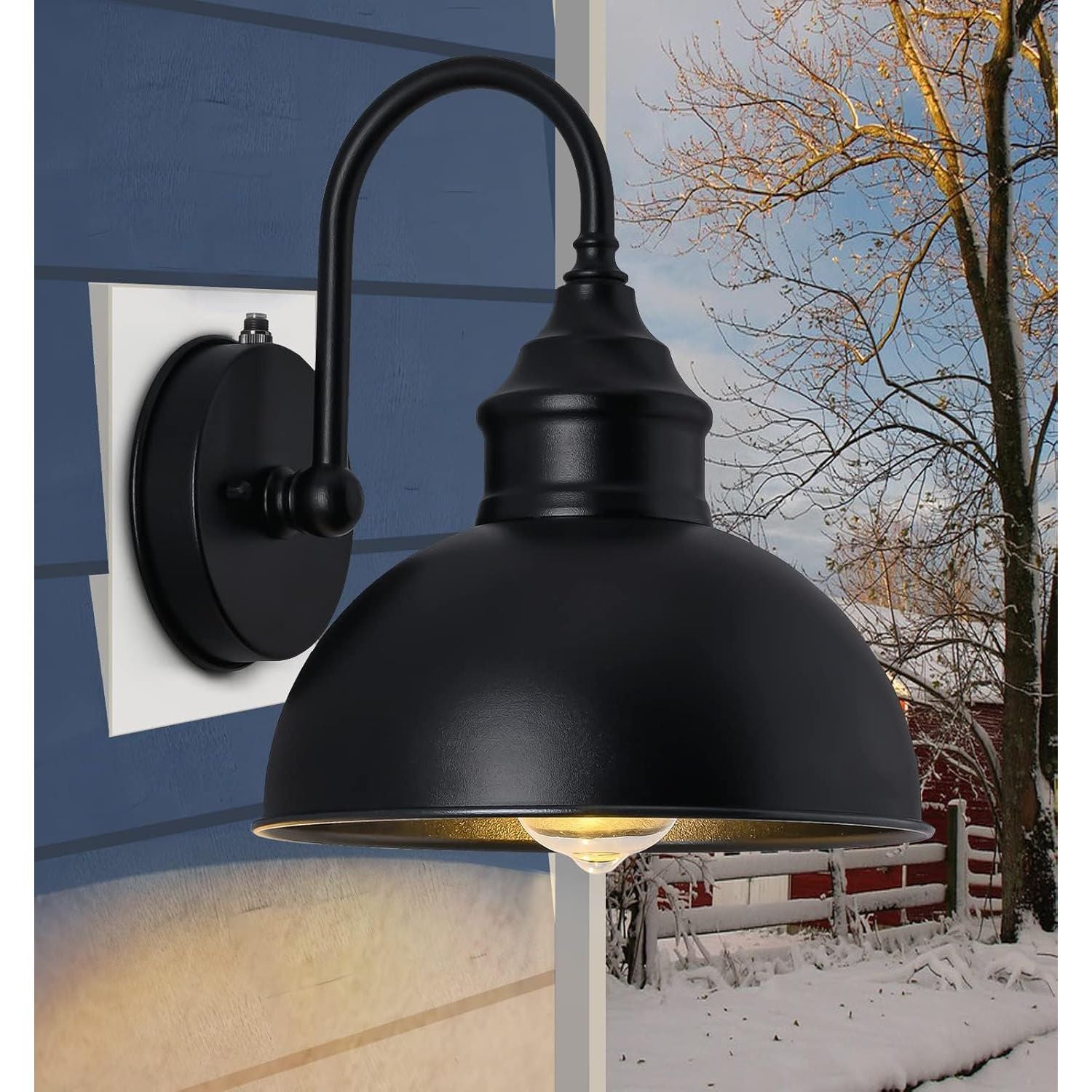 Ytzlvw Outdoor Dusk to Dawn Barn Light, Gooseneck Barn Light Farmhouse ...