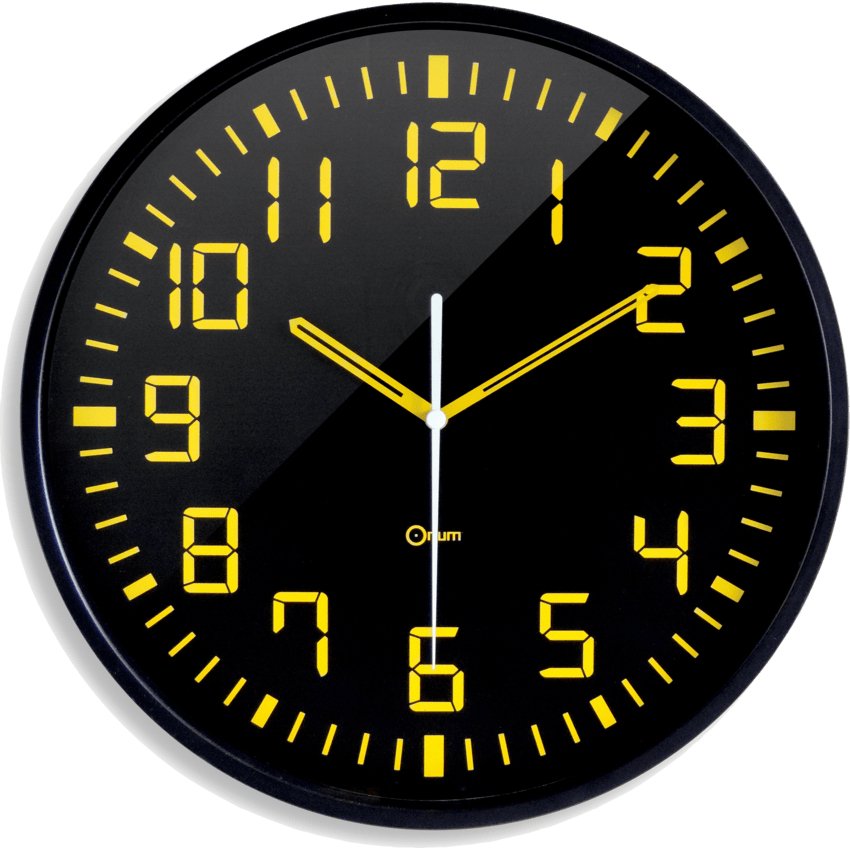 Orium 12" High Visibility Clock, 11023, Black and Yellow – Just ...